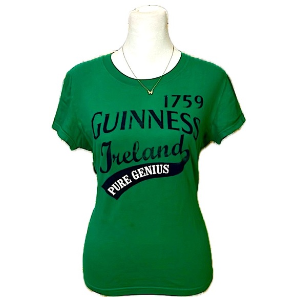 Guinness | Tops | Guinness Green Brand Logo Graphic Tshirt Womens Size ...